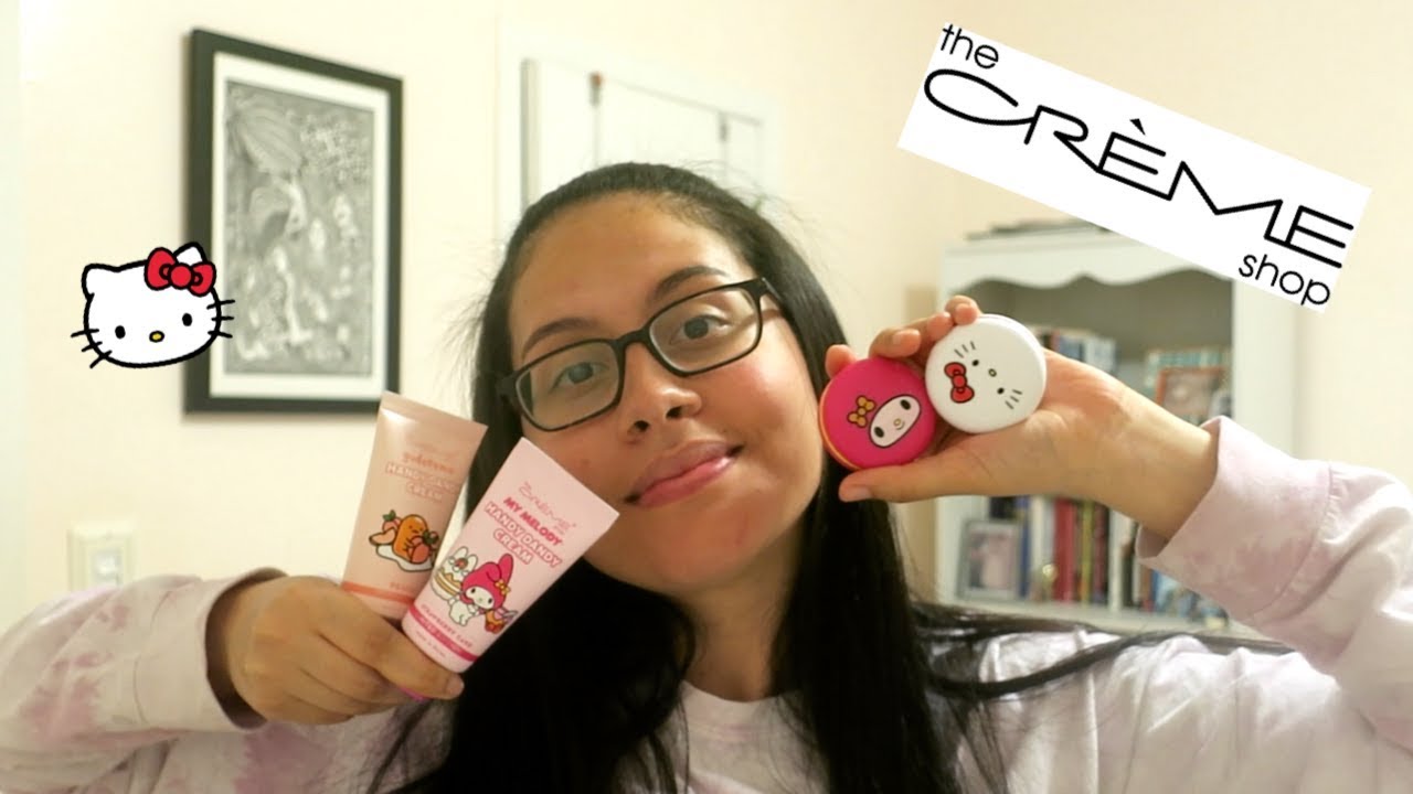 TRYING OUT THE CRÈME SHOP X HELLO KITTY PRODUCTS :)