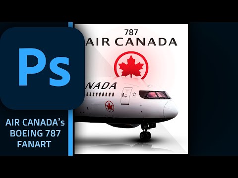 Imaging a poster of 787 Air Canada boeing aircraft