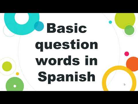 Basic question words in Spanish