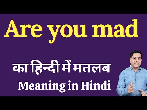 Are you mad meaning in Hindi | Are you mad ka kya matlab hota hai | Spoken English classes