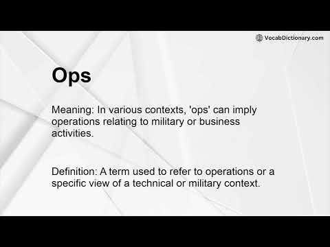 Ops Meaning