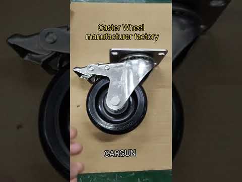 Medium Caster 4 Inch Black PU Swivel Caster Wheel with Brake