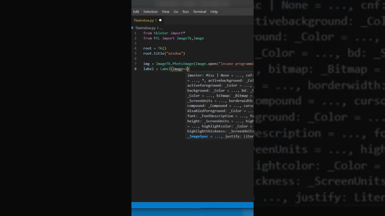 How to use image as a  background image in Python tkinter | #shorts #python #tkinter #coding
