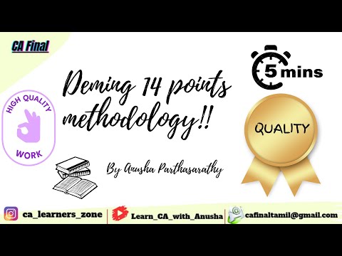 CA Final SCMPE Quick revision - Deming - Quality (in English) - 5mins | By Anusha Parthasarathy