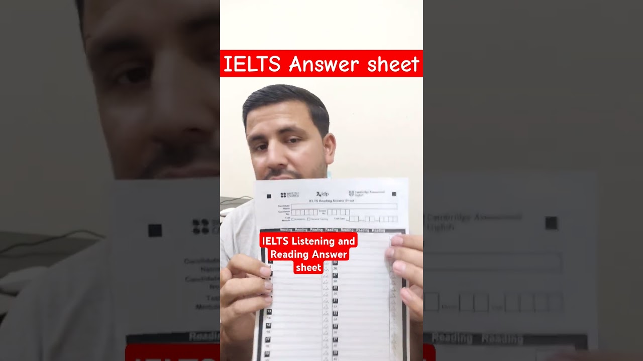IELTS answer sheet #ielts #ieltsidp #englishlanguagetest #ieltsexamidp