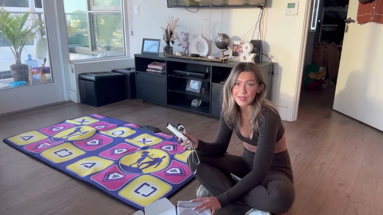 Acelufly Flannel Dance Mat for TV with Camera - Non-Slip Exercise Dance Pad