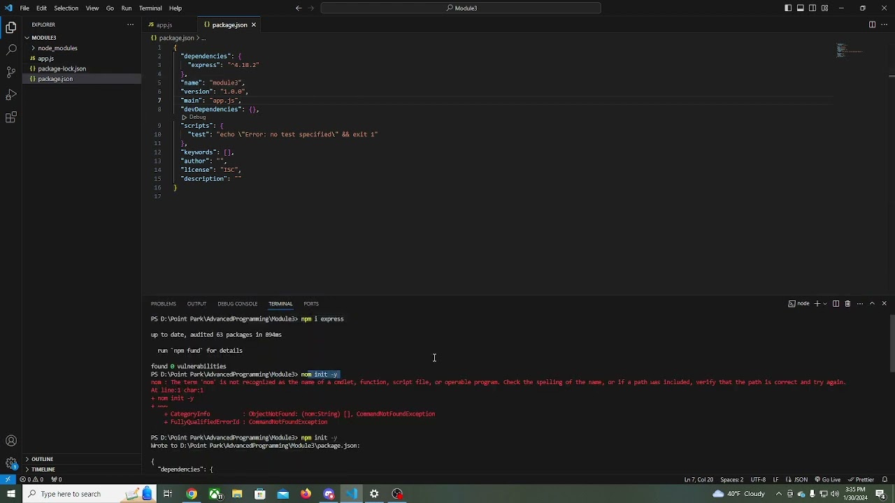 Module 3 Homework: Advanced Programming