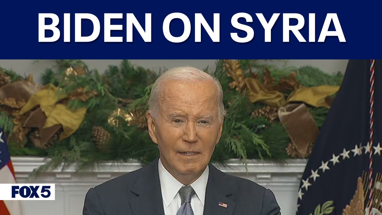 President Joe Biden speaks about collapse of Syrian government