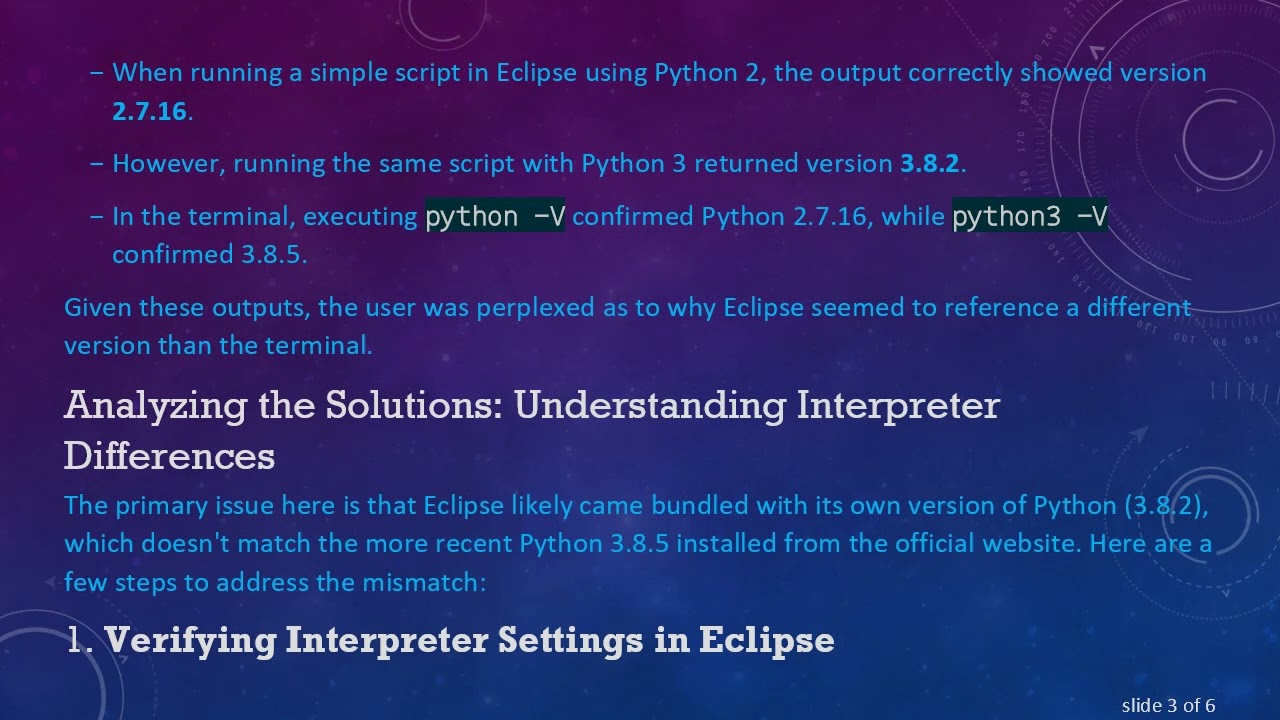 Resolving the Python Version Mismatch Between Terminal and Eclipse