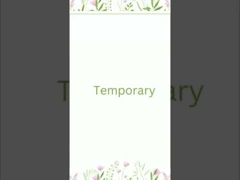Temporary meaning in hindi with example. #englishwithaishwarya #english #words #vocabularywords