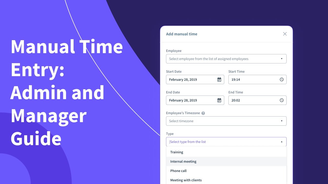 Manual Time Entry: Admin and Manager Guide