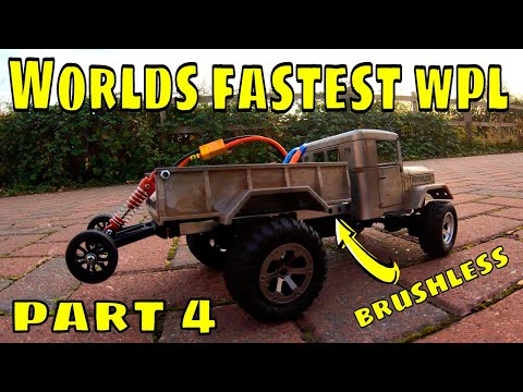 Brushless Rwd WPL B1 part 4. Worlds fastest. 7200KV Motor, metal gears, 2s lipo.