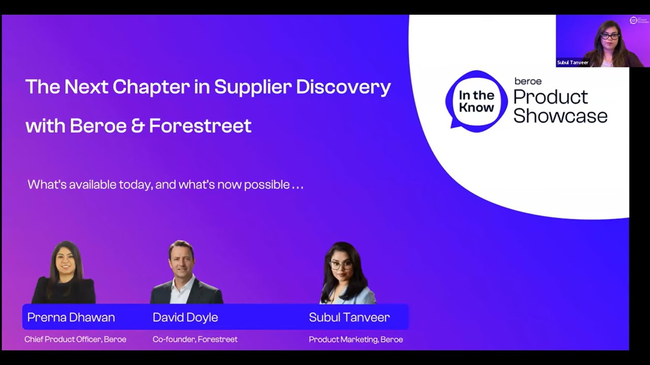In the Know: Beroe Product Showcase: The Next Chapter in Supplier Discovery with Beroe & Forestreet