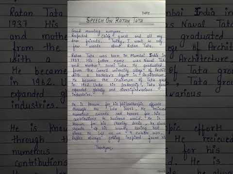 Short Speech on Ratan Tata | Ratan tata speech #ratantata #ratantatabiography #speechonratantata