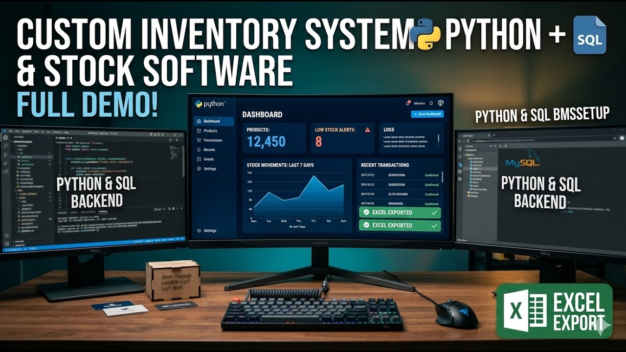 Python Inventory Management System with SQL & Excel Export | Full Demo