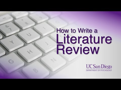 How to Write a Literature Review | Writing Research Papers | UC San Diego Psychology