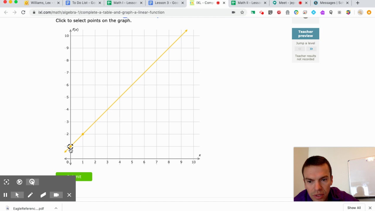 IXL: Complete a table and graph a linear function