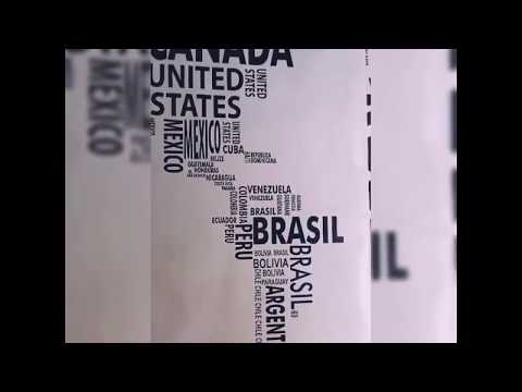Mapamundi de letras Vinilo Decorativo