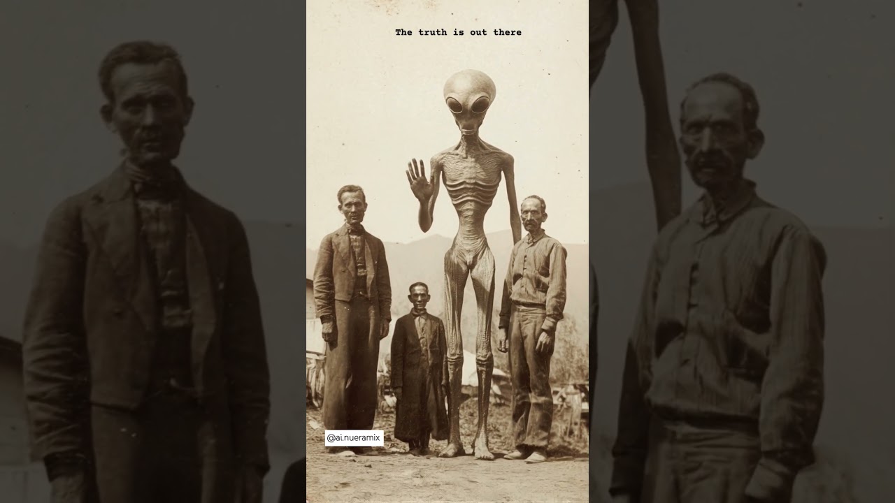 Old photograph of alien #alien #aliens #ufo #strangerthings #midjourney
