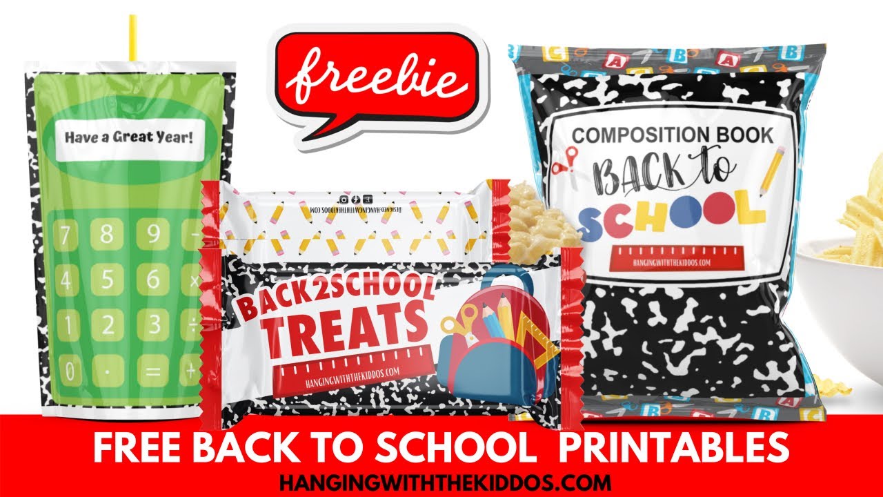 Welcome Back to School Free Printables| First Day of School Treats| Custom Party Favors Templates