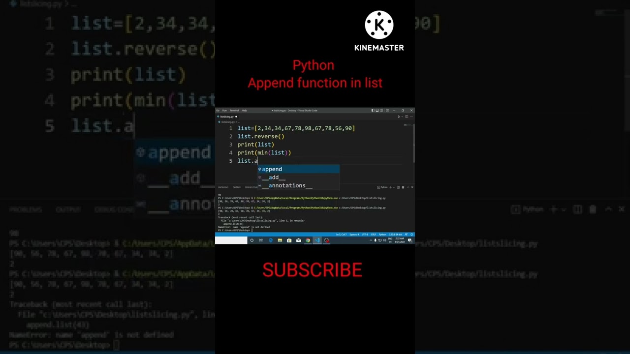 || Python programming || Append function in list || #pythonprogramming #python