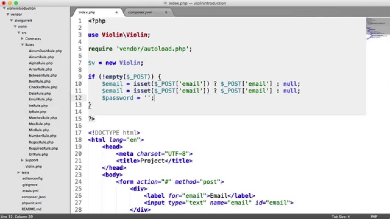 Easy PHP Validation with Violin: Usage Example (4/6)