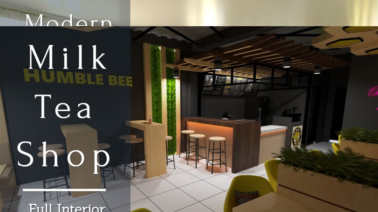 SketchUp#06-HUMBLE BEE! MILK TEA SHOP FULL INTERIOR DESIGN-Oakland Interiors