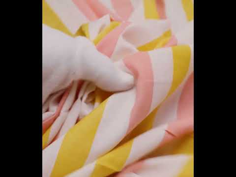 Stripe Orange & Pink Pure Cotton 92 GSM Handwoven Fabric