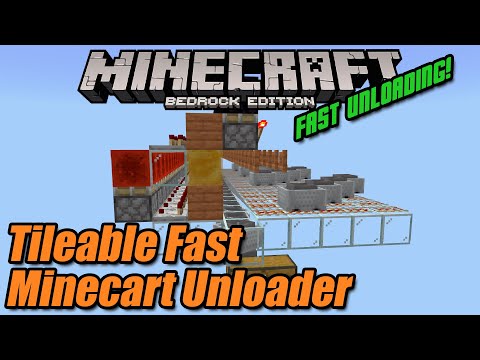 Fast Hopper Minecart Unloader Tutorial | 33s to unload 5 stacks! Minecraft Bedrock 1.18
