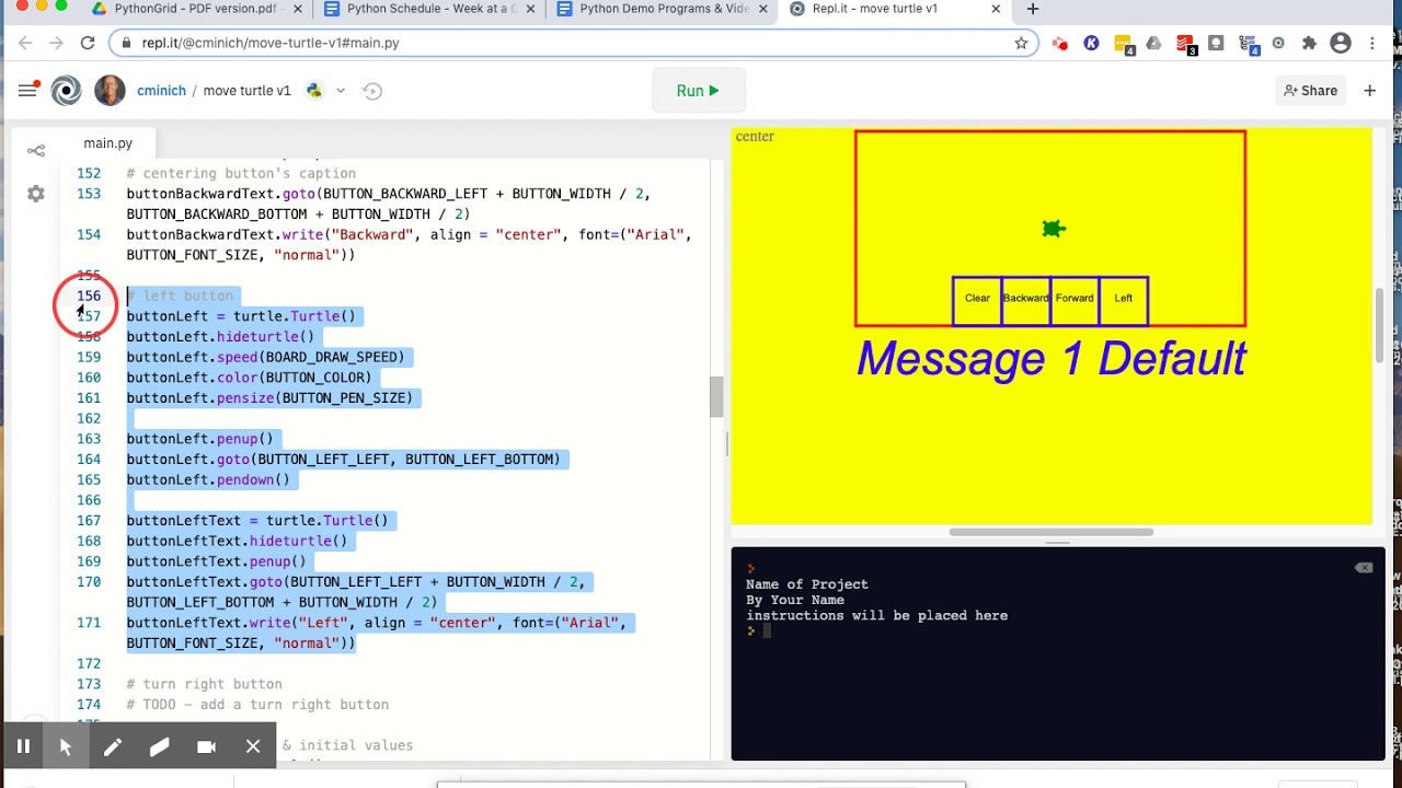 Python Turtle Button Project - Adding a New Button