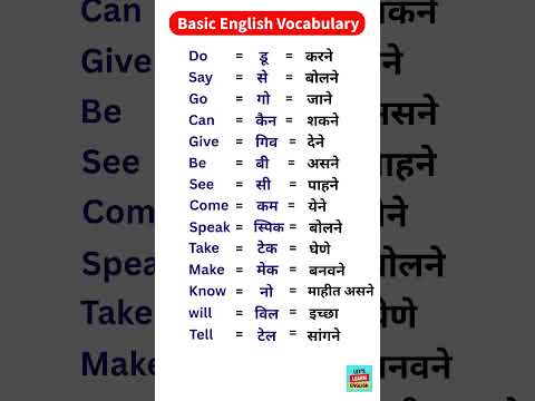 Basic English Vocabulary | English Words in Marathi Meaning | #englishwordmeaning #englishvocabulary