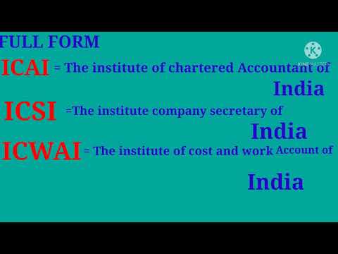 Full Form of ICAI , ICSI, ICWAI Account .#icaifullform #icsifullform #icwaifullform .
