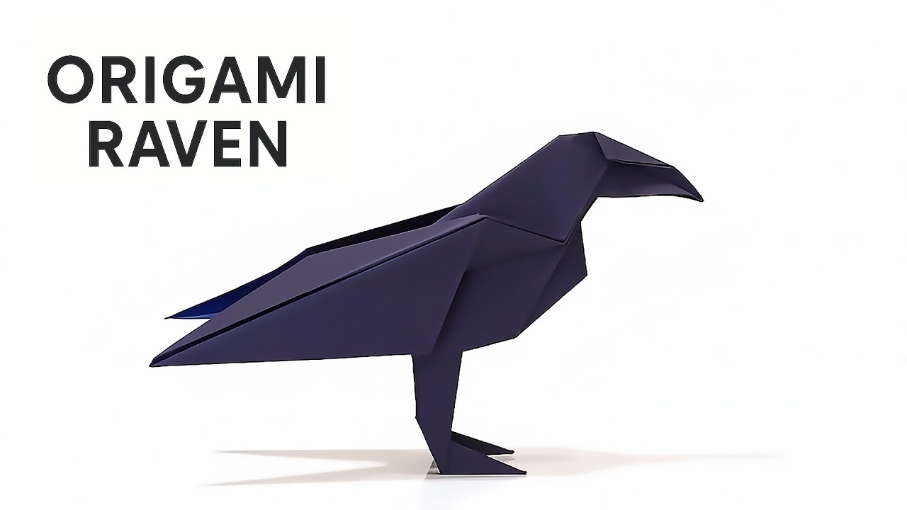 Easy-Intermediate Origami Raven Tutorial - Step by Step Folding