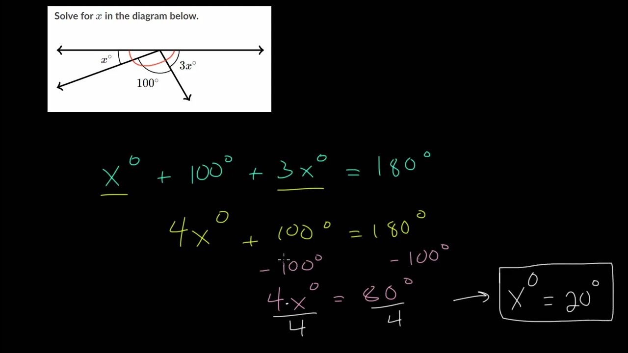 Finding Unknown Angles (with Algebra): Practice