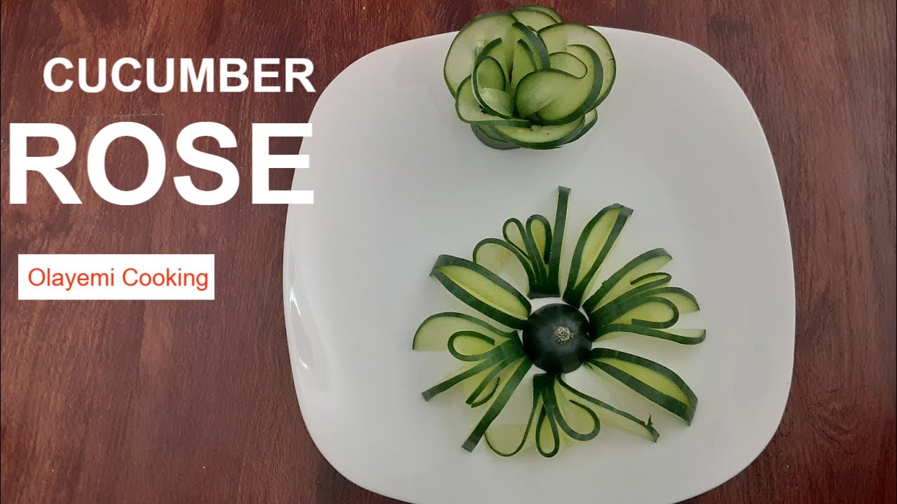 How To MAKE  CUCUMBER ROSE  | EASY CUCUMBER ART | CUCUMBER DECORATION