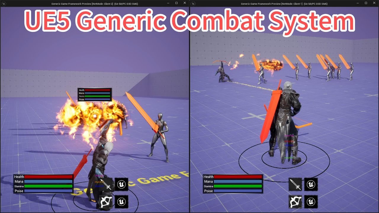 Unreal Engine 5 - Generic Combat System: Multiplayer GAS based combo system.