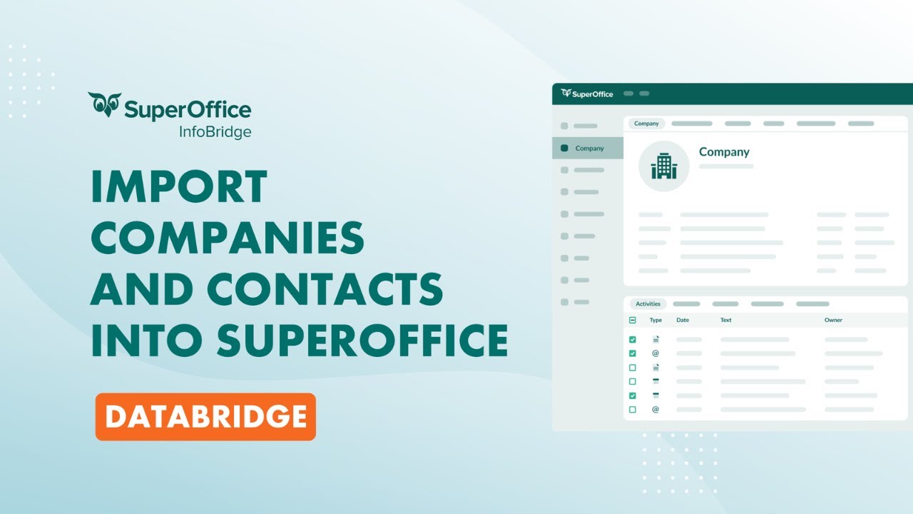DataBridge - import into SuperOffice