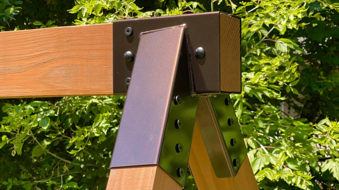The Best Swing Set Brackets for Building a DIY Wood A-Frame Backyard Swing. Wobble-Free!!