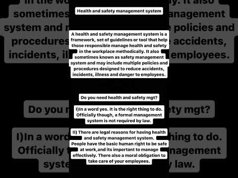 Meaning of health and safety management system | #commerce #retailmanagement #ytshortsvideo