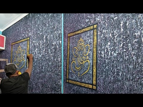 wall texture for living room | beautiful Putty texture design | metallic paint