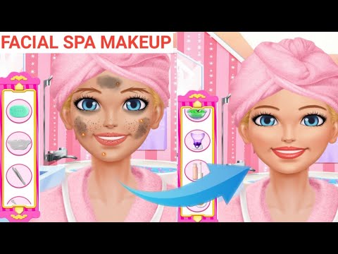 Part-1 Girls MakeUp Game | Beautiful Girl Facial and Hair Spa | Beauty Spa Salon