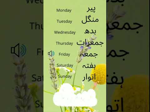 Name of weekdays from English to Urdu | weekdays in Urdu | Urdu translation | Haftay k dinu k naam