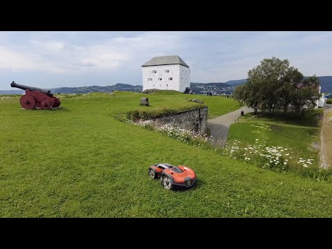 Trondheim, Norway - Automated Lawn Mower at the Kristiansten Fortress (2022)