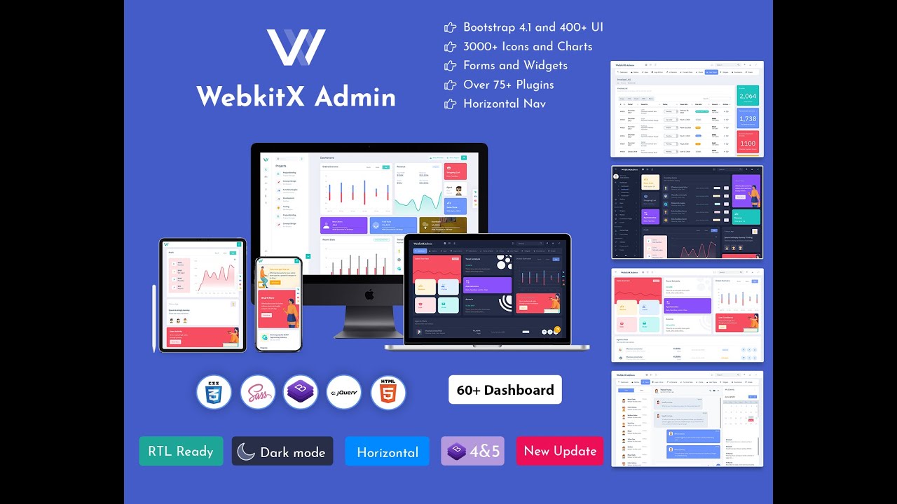 Premium Bootstrap Admin Template with Admin Panel – WebkitX