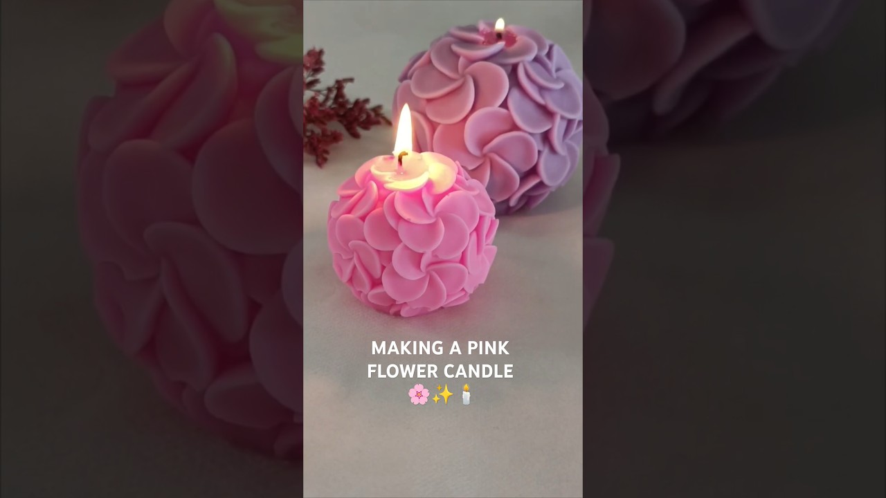 ✨ MAKING A PINK FLOWER CANDLE 🌸✨ #soywax #candle #candles #candlebusiness #diy #soywaxcandle #flower