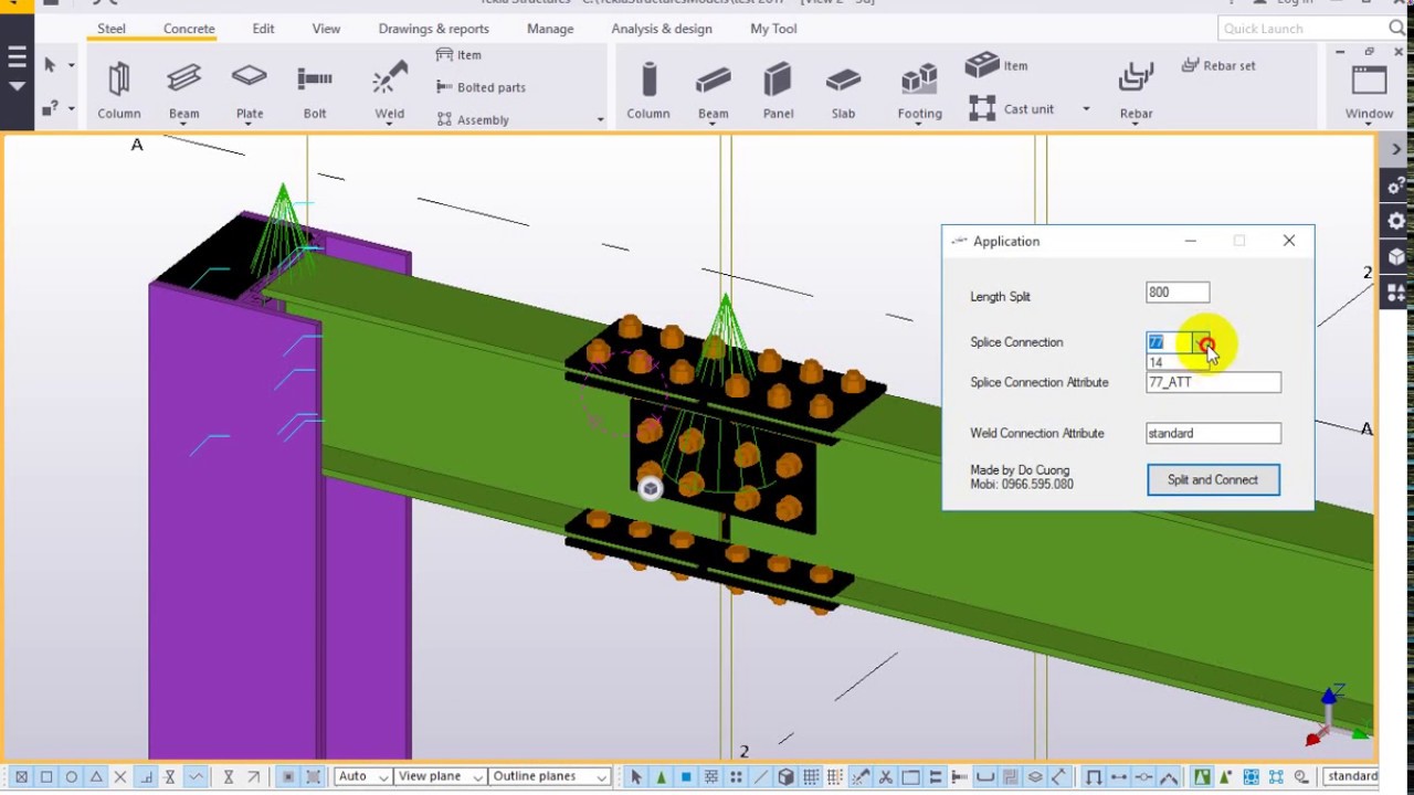 [Tekla Open API] Split and Connect version 1.1