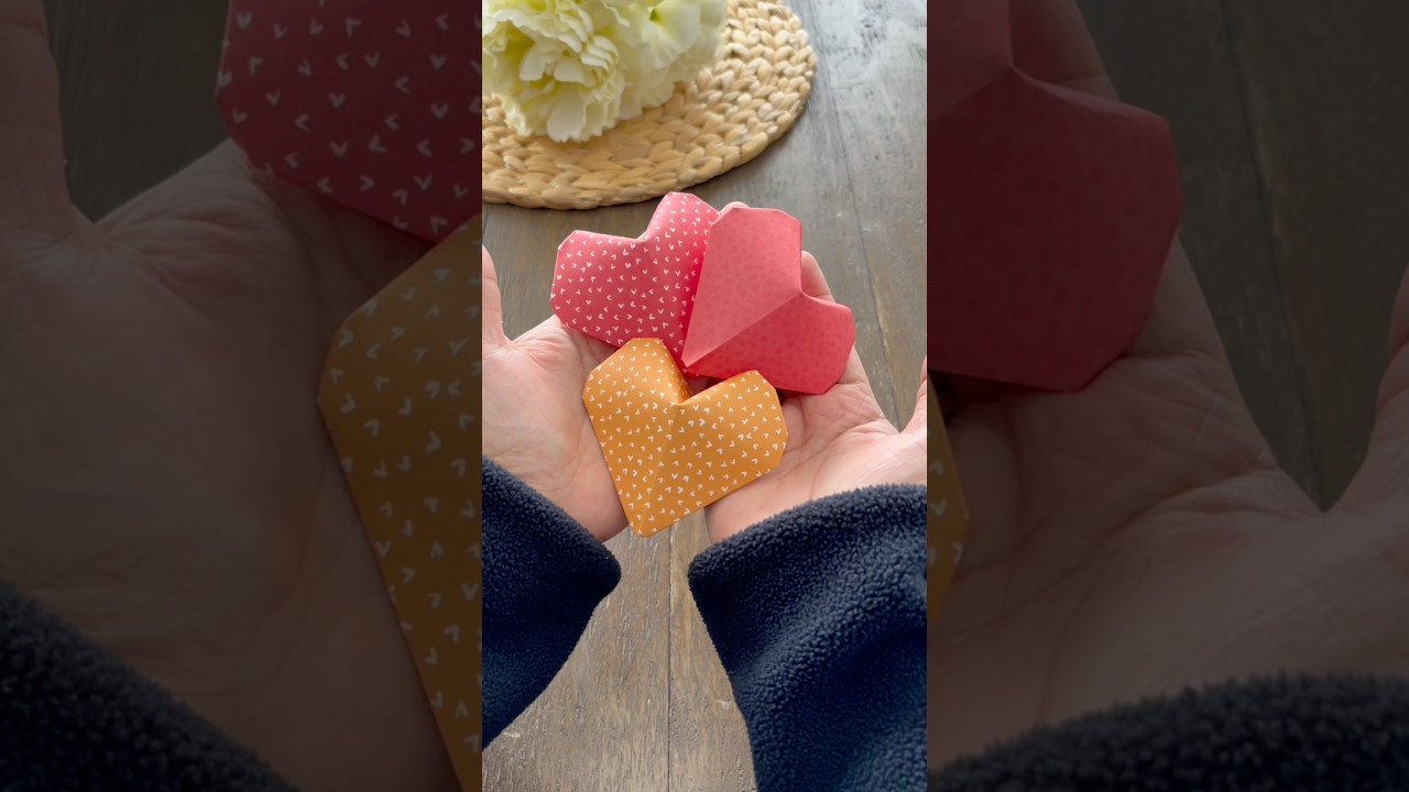 ❤️ Quick and Easy Paper Heart - ORIGAMI #paperheart #origami #easypapercraft #valentinescrafts