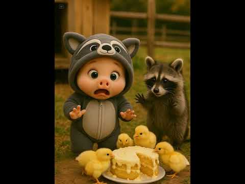 Surprise Guests! Raccoon Onesie + Chicks Meet Cake | Cozy Animal Pajamas for Adults #onesie