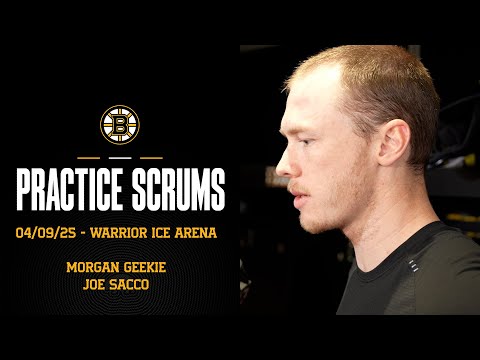 Joe Sacco and Morgan Geekie speak to the media about last night's game vs the Devils