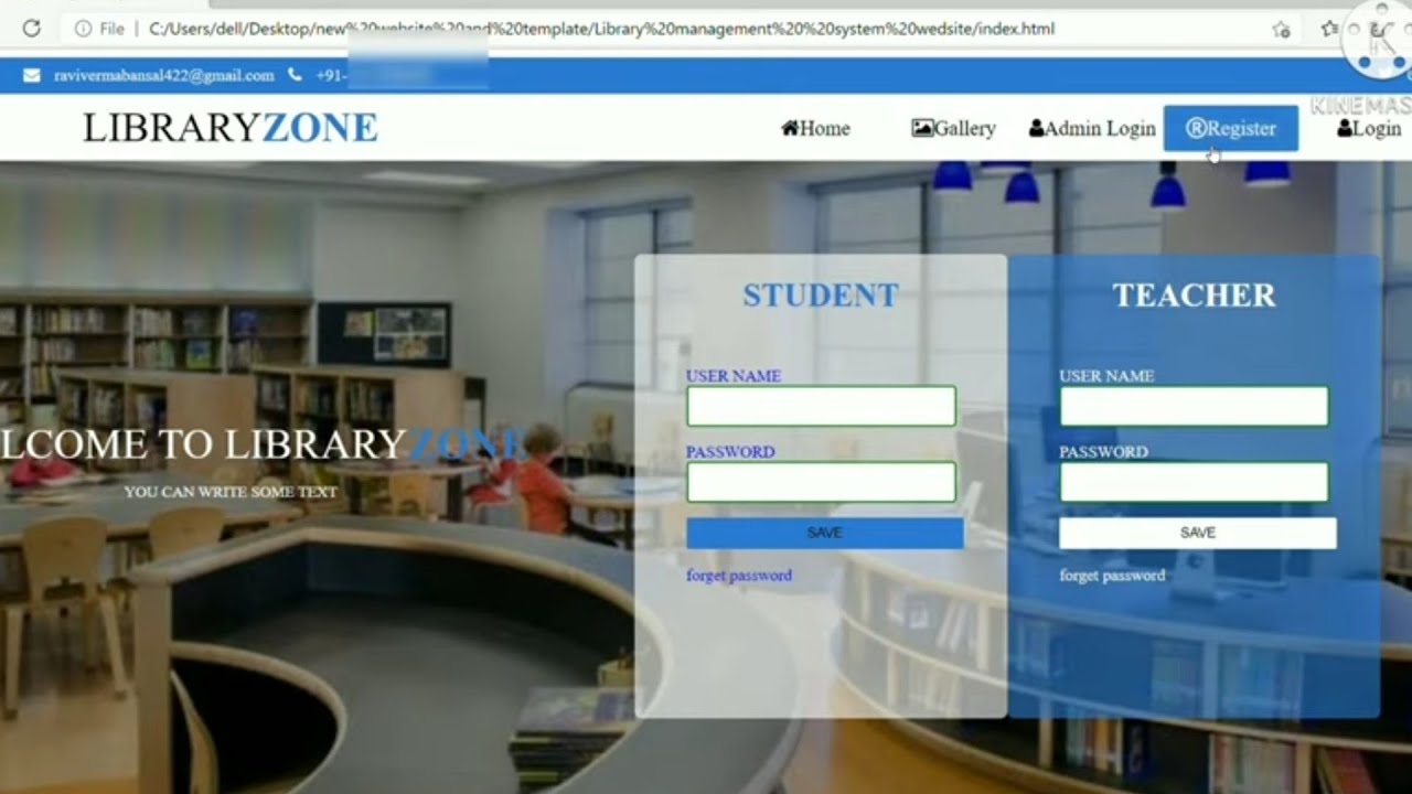 Library management system | Create a LMS website using HTML and CSS (with source code)